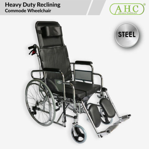 Heavy Duty Reclining Commode Wheelchair (WC607) | AHC Medical Supplies ...