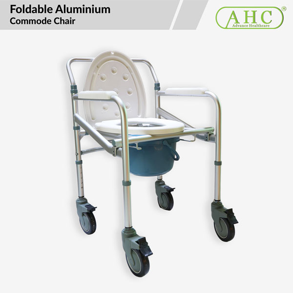 CM694L - Foldable Aluminium Commode Chair with Bucket - AHC Medical Supplies Sdn Bhd