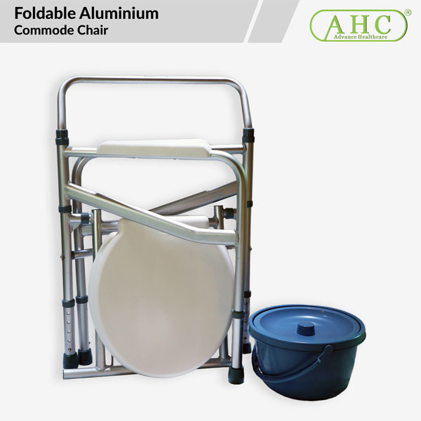 CM892L - Foldable Aluminium Commode Chair with Bucket - AHC Medical Supplies Sdn Bhd